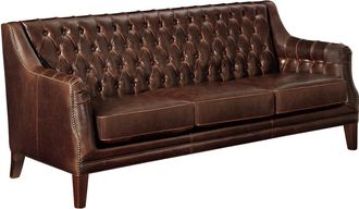 Vente-Unique Ledersofa 3-Sitzer - Braun - Colbert