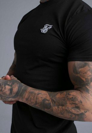 Siksilk T-Shirt SikSilk Herren Schwarzes Essentials T-Shirt