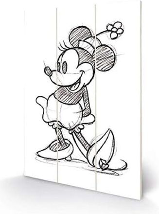 Disney MW11130P Kunstdruck auf Holz, 20 x 29,5 cm (Minnie Mouse), Mehrfarbig, 5 x 1, 2 cm
