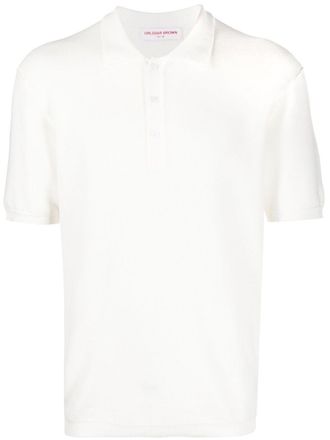 Orlebar Brown polo en tissage piqu&eacute; - Blanc