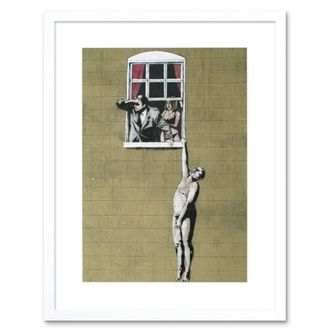 Wee Blue Coo Banksy Lovers Front View Graffiti Street Art 12x16 Framed Art Print F12x11969