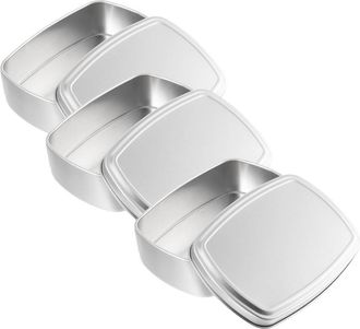 FOMIYES 3 St&uuml;ck Aluminium Metalldosen 150 ml Rechteckige Vorratsdosen mit Deckel zur Aufbewahrung von Seife und Kosmetik Unterwegs