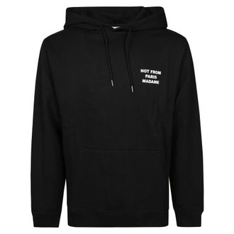 Dr&ocirc;le de Monsieur Homme, Sweatshirts et sweats &agrave; capuche, Noir, Taille: S Felpa Slogan