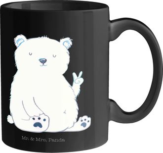Mr. & Mrs. Panda Tasse Eisb&auml;r Faul - Geschenk, Teetasse, Porzellantasse, B&uuml;rotasse, Teddyb&auml;r, Nordpol, Homeoffice, Teddy, B&uuml;rojob, Tasse mit Zitaten