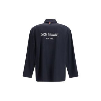 Thom Browne Mens Blue Polyester Coat Clothing