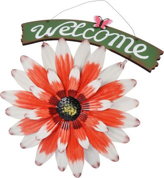 DOITOOL Eisen Türanhänger Sonnenblume Willkommensschild Zum Aufhängen Türdekoration Innen Und Außen Langlebig