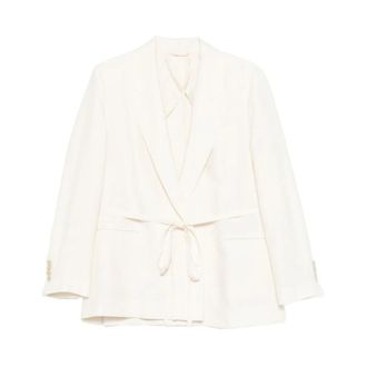 Seventy Femme, Vestes, Blanc, Taille: 42 FR Blazer avec Dentelle