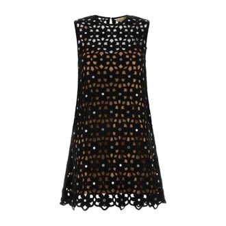 Michael Kors Femme, Robes, Multicolore, Taille: 36 FR Robe Crochet Florale Orn&eacute;e de Miroirs