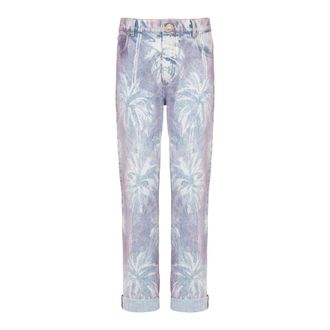 Balmain Palm Tree Denim Boyfriend Jeans - - Jeans - Damen - Blau - M