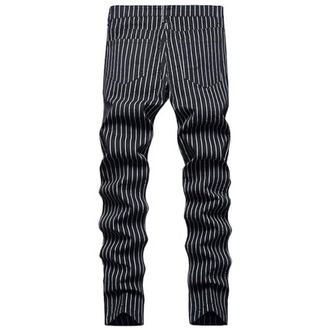 Generic Jean d&eacute;contract&eacute; ray&eacute; pour homme Printemps &eacute;t&eacute; Pantalon tendance &agrave; jambe droite Maison pelucheuse, noir fonc&eacute;, XXL
