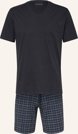 Schiesser Shorty-Schlafanzug Ebony blau