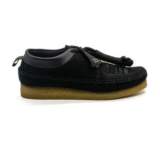 Clarks Homme, Chaussures, Noir, Taille: 45 EU Weaver Weft Daim Noir