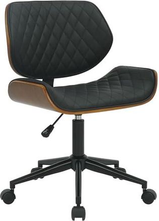 Clp Chaise de Bureau Harvest Cuir synth&eacute;tique I R&eacute;glable en Hauteur I Id&eacute;al pour Home-Office I Chaise PC et Chaise de Bureau, Couleur:Noyer/Noir