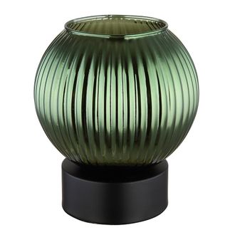 Globo Lighting Tischlampe Nachttischlampe Tischleuchte Retro Glas Wohnzimmerlampe grün H 17 cm