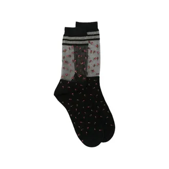 ANT45 Peng Short Floral-print Sheer-panel Socks