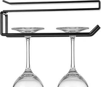 Generic Weinglasst&auml;nder Unter Schrank,Bohrlosen Platz sparenden Metallst&auml;nder F&uuml;r Installation Unter Bank - Organizer Mit Aufh&auml;nger Speziell F&uuml;r Weingl&auml;ser,Zu