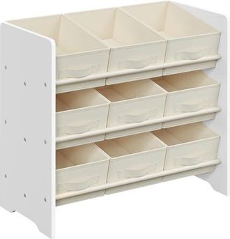 Songmics Étagère à Jouets pour Enfants, Étagère à Livres pour Enfants, 9 Boîtes de Rangement en Tissu Non-tissé, Étagère pour Chambre dEnfant, Spacieuse, 29,5 