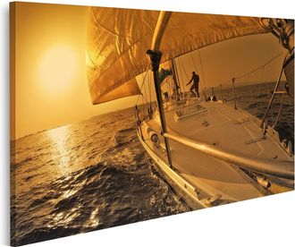 Islandburner Bild auf Leinwand Segelboot Wandbild Leinwandbild Bilder für Wohnzimmer GCHL-1K