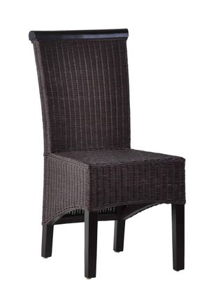 MiaM&ouml;bel Esszimmerstuhl Rattan 49x98x49 cm Modern Massivholz Rattan Mahagoni Braun