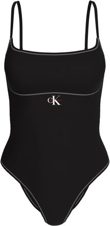 Calvin Klein Swimwear Badeanzug, Damen, Gr. XS (34), N-Gr, schwarz, Jersey, Obermaterial: 67% Nylon, 33% Elasthan, CALVIN KLEIN SWIMWEAR, unifarben, Badeanz&uuml;ge Badeanzug, K