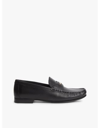 Tommy Hilfiger Penny-Loafer aus Leder in Schwarz mit TH-Monogramm