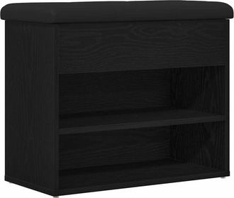 vidaXL Vidaxl - Banc à chaussures Noir 60 x 30 x 48 cm Bois dingénierie