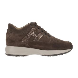 Hogan Leder-Sneaker mit Strass - - Shoes - Damen - Braun - 36 EU