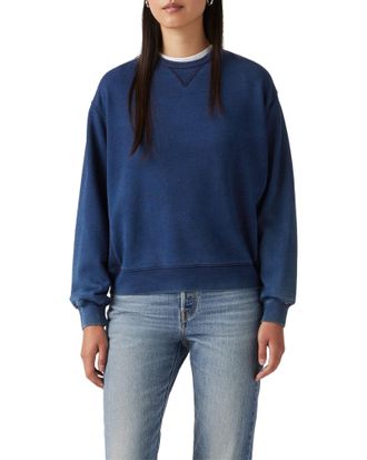 Levi's Damen Heritage Sweatshirt mit Rundhalsausschnitt Medium Indigo Blue XS