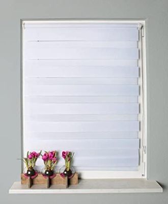 Home Fashion Home fashion Kettenzugrollo Zebra, Stoff, weiß, 150 x 100 cm