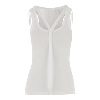 Helmut Lang Femme, Tops, Blanc, Taille: 42 FR D&eacute;bardeur Blanc Pima Coton Modal