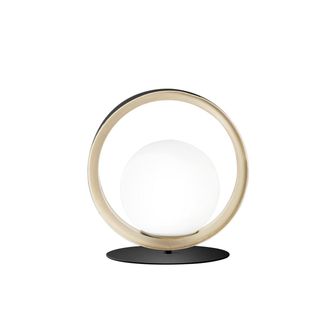 Luce-Ambiente-Design Sonetto Lamp with Black and Gold Aluminum Structure and Glass Diffuser