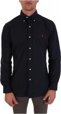 Ralph Lauren Homme, Chemises, Bleu, Taille: XL Chemise Boutonn&eacute;e Coupe Personnalis&eacute;e