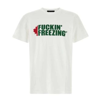 Dsquared2 Wei&szlig;es Baumwoll-T-Shirt - - Tops - Herren - Wei&szlig; - L