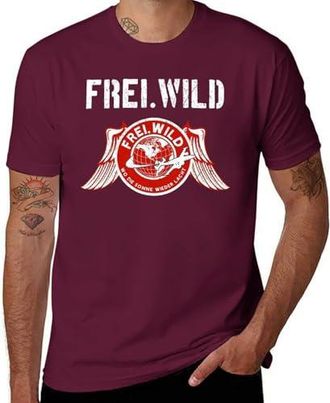 Generic Frei.Wild WDSWL Retro T-shirt pour homme, Style bordeaux, 4XL
