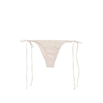 Frankies Bikinis Mackenzie Crochet-trim Side-tie Bikini Bottoms