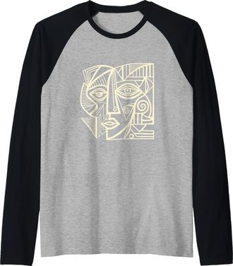 Whyitsme Design Artsy Wonky Damen Gesicht Kubismus Gesicht Raglan