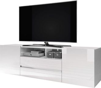 Selsey Selsey BROS - Meuble tv / Banc tv (blanc mat / blanc brillant, 137 cm)