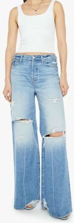 Mother Femme, Jeans, Bleu, Taille: W27 The Ditcher Roller Sneak Jeans