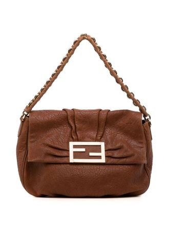 Fendi sac porté épaule Mia à rabat - Marron
