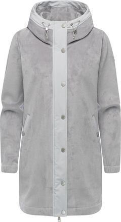 Ragwear Damen warmer weicher Cord Mantel in Ripp-Optik mit verstellbarer Kapuze Cousy Bonded YOUMODO Ash Gr. XL