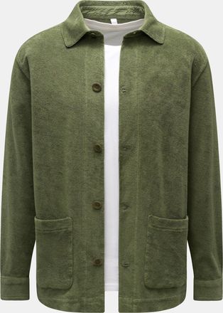 04651/ Herren - Frottee-Overshirt Terry Jacket oliv