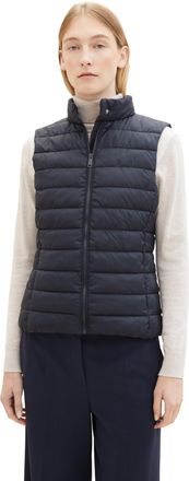 Tom Tailor Damen Lightweight Steppweste mit Stehkragen, 10668 - Sky Captain Blue, XL
