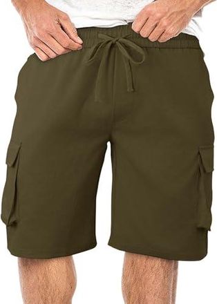 Generic Short cargo pour homme, pantalon de jogging pour homme, taille &eacute;lastique, respirant, extensible, l&eacute;ger, respirant, short de sport, gym, entra&icirc;nement, 