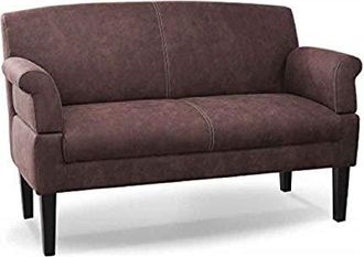 Cavadore 2-Sitzer Küchensofa Malm, Sitzbank für Küche oder Esszimmer in Lederoptik, Inkl. Armteilverstellung, Federkern und moderner Kontrastnaht, 152 x 97 x 7
