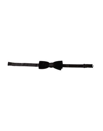 Dolce & Gabbana Black Velvet Cotton Adjustable Neck Men Bow Tie Silk
