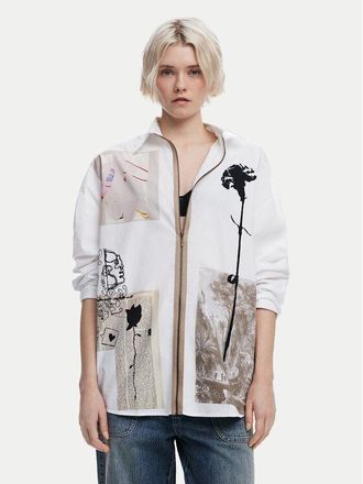 Desigual Hemd Recortes 25SWCW23 Weiß Relaxed Fit