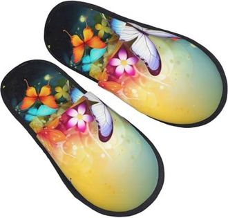 Generic Chaussons Coloré Avec Des Papillons Portative Pantoufles Épais Slippers Pour La Maison Hôtels DIntérieur M