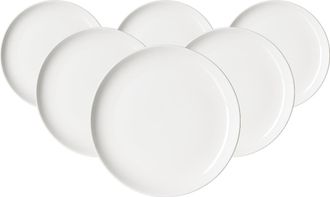 Ritzenhoff & Breker Volos Dessertteller 6er Set, 21 cm, Klassische Fr&uuml;hst&uuml;cksteller in moderner Formsprache, Skandinavisches Design, Steinzeug, Wei&szlig;