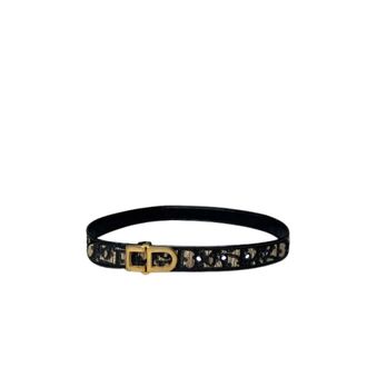Dior Ceinture Oblique Monogram Canvas Pre-owned - Femme - Pre-owned - Noir - Taille: ONE Size