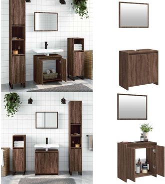 vidaXL Vidaxl - Ensemble de meubles de salle de bain 2 pcs Ch&ecirc;ne marron - Meuble De Salle De Bain - Armoire De Salle De Bain - Ensemble Meuble Salle De Bain